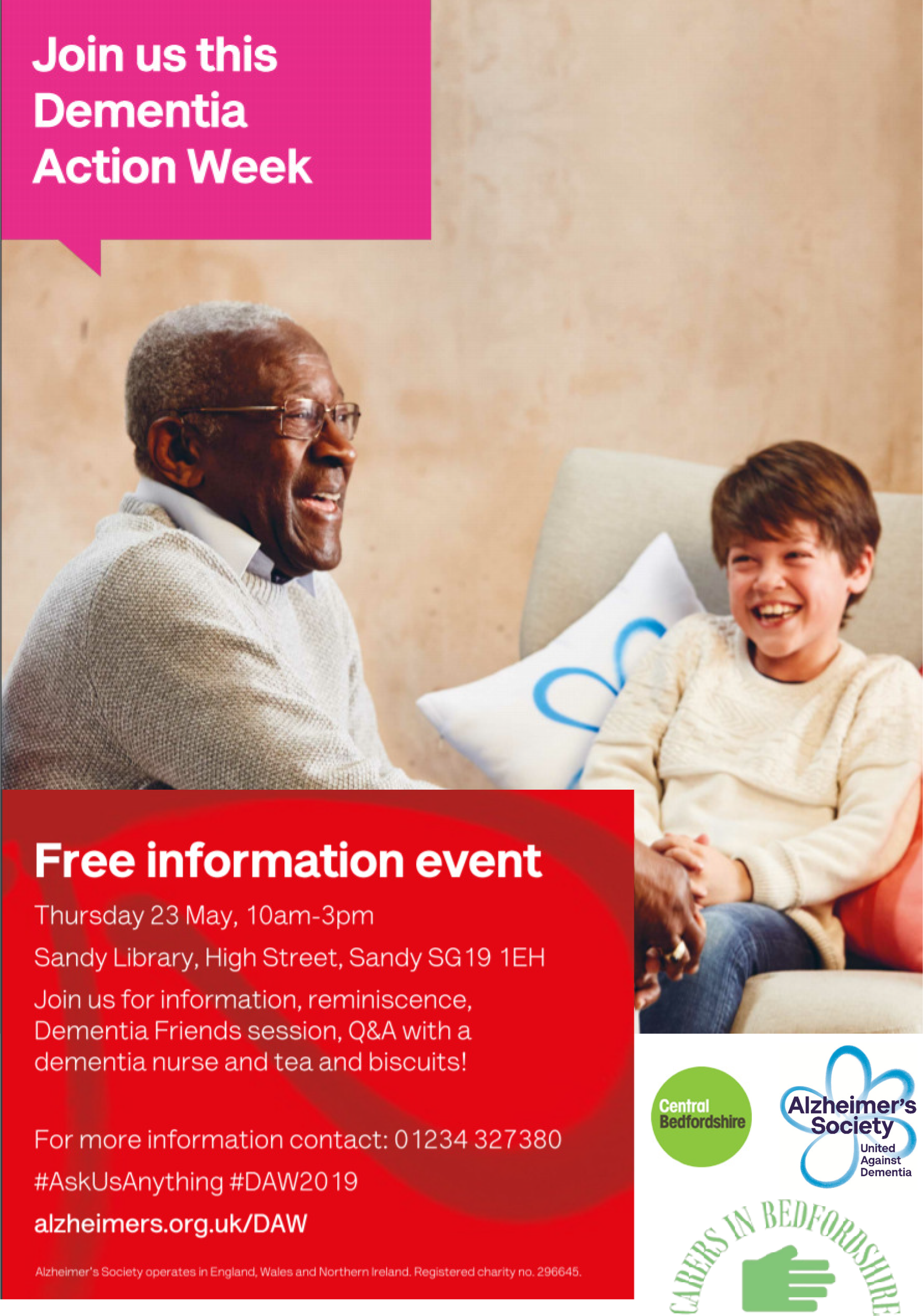 Dementia Action Week 2019 free information event - Sandy - Healthwatch ...